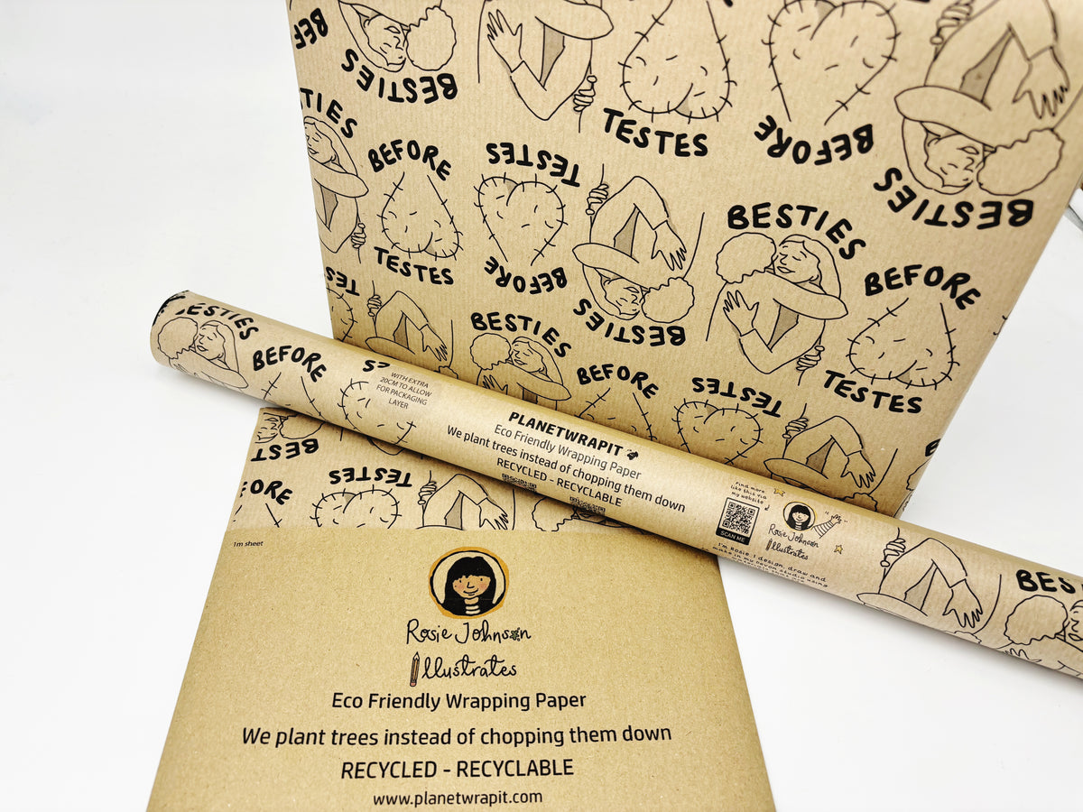 Best Friend Recycled Wrapping Paper | Rosie Johnson Illustrates ...