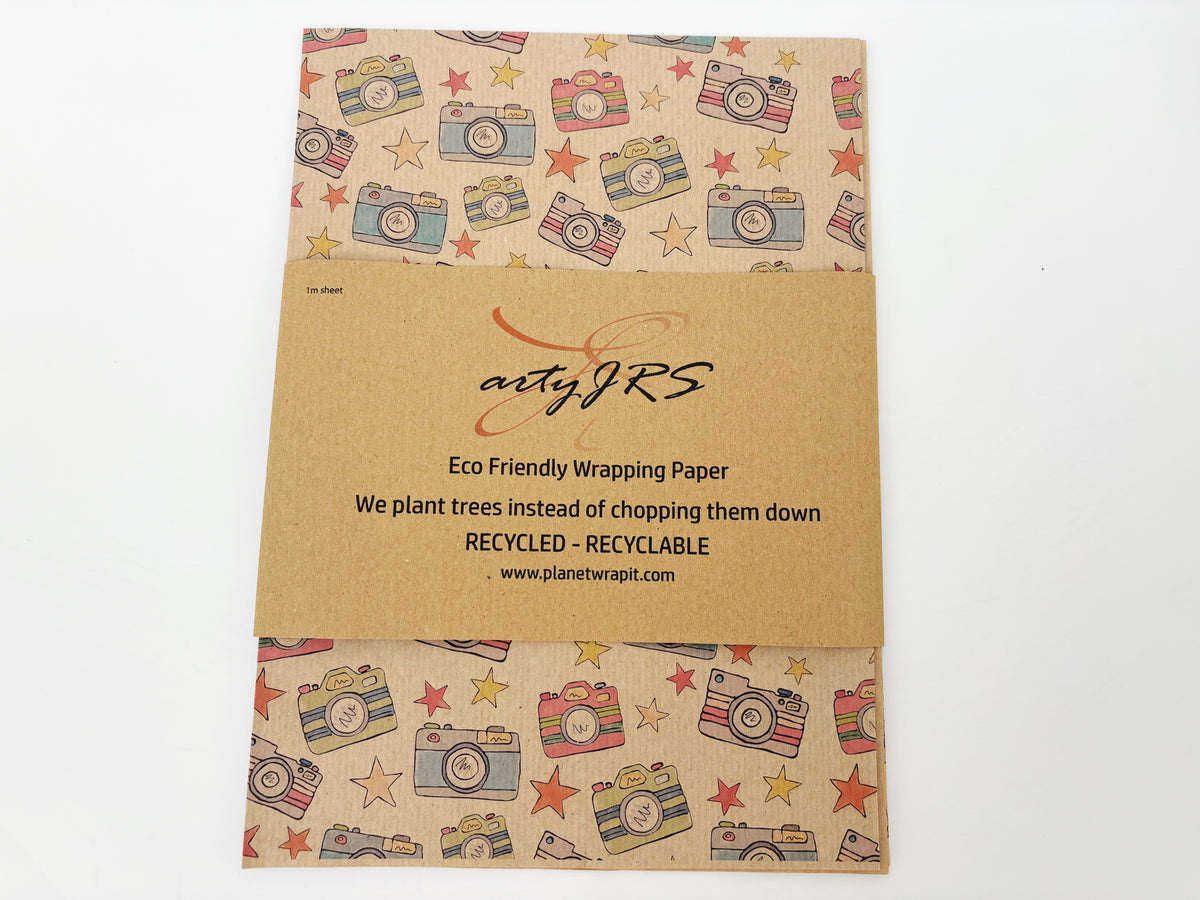 Camera Recycled Kraft Wrapping Paper | Eco friendly Recycled – planetwrapit