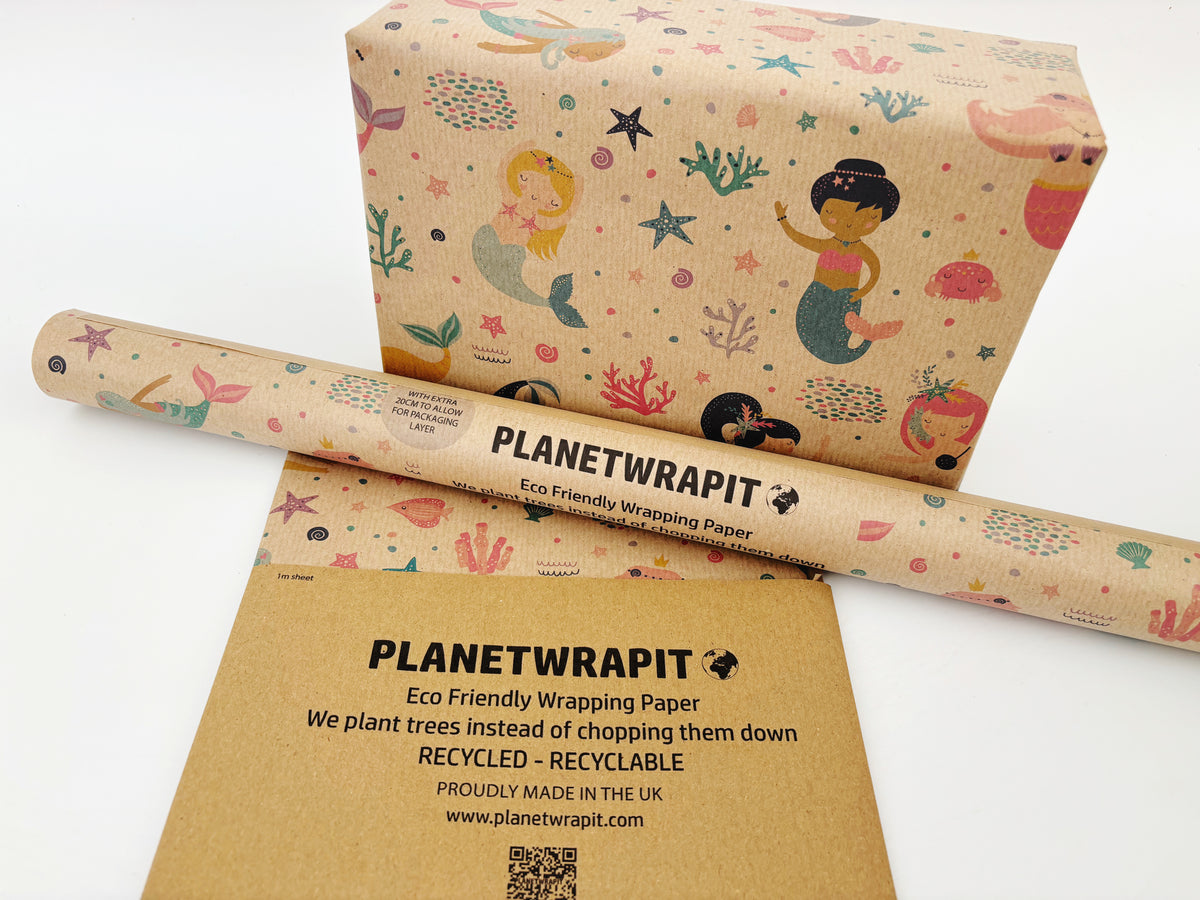 Mermaid Recycled Wrapping Paper | Eco friendly Gift Wrap – planetwrapit